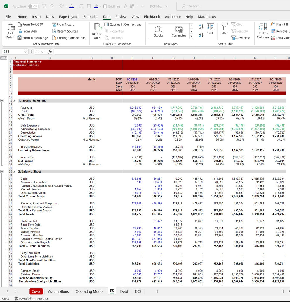 Discounted Cash Flows (DCF) - Financial Model Excel Spreadsheet Templa ...