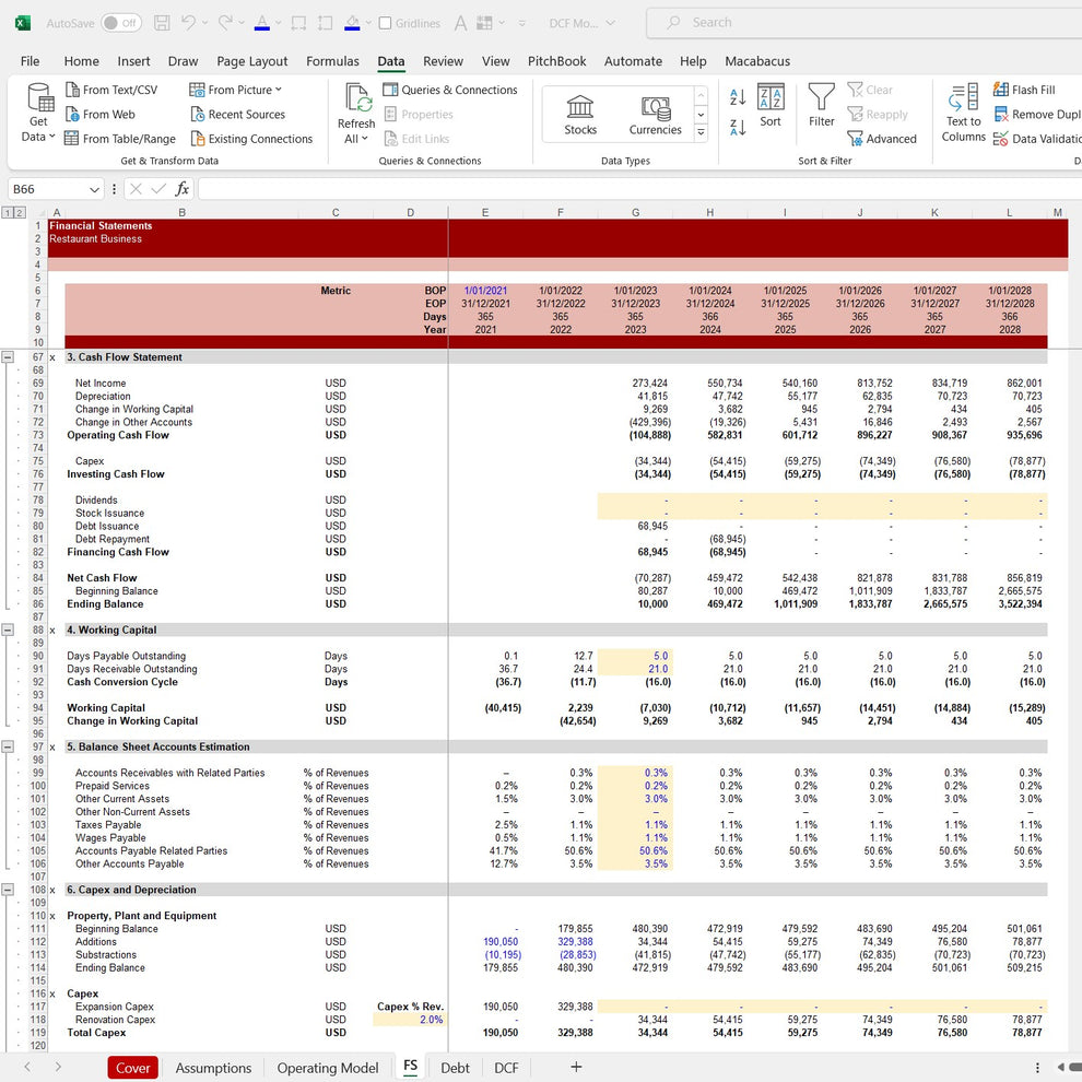 Discounted Cash Flows (DCF) - Financial Model Excel Spreadsheet Templa ...